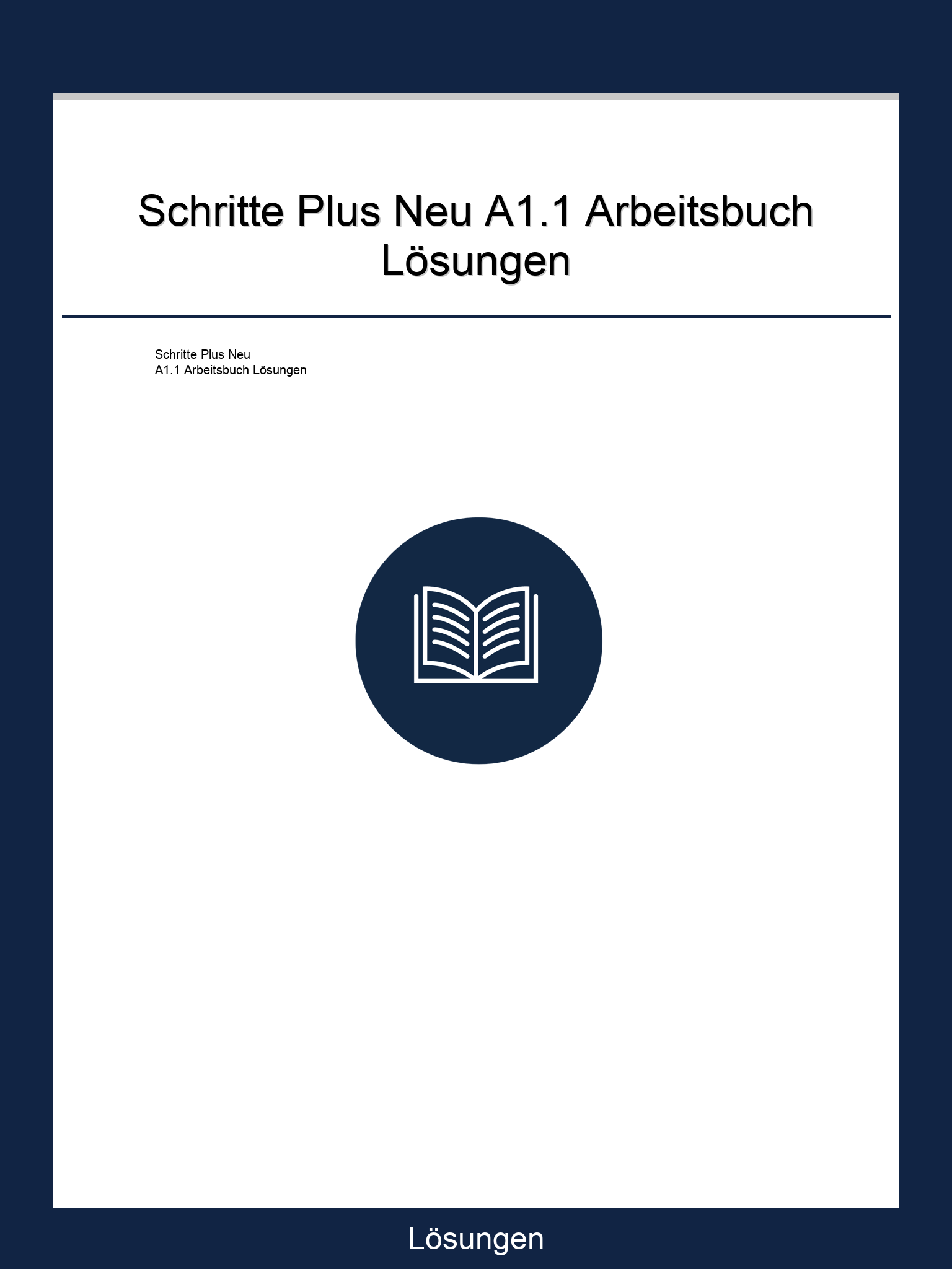 Schritte Plus Neu A1.1 Arbeitsbuch Lösungen