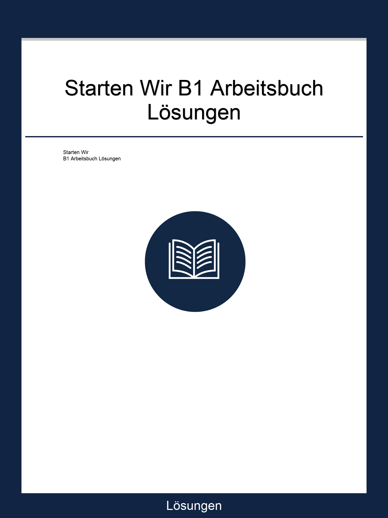 Starten Wir B1 Arbeitsbuch Lösungen